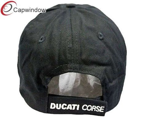Red Cotton Racing Baseball Caps Flat Brim With 3D Embroidery , Adjustable
