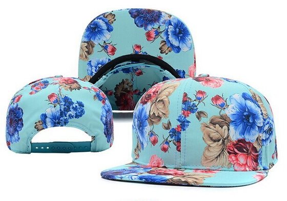 Flowers Printing Flat Brimmed Baseball Caps , Six Panel Baseball Cap