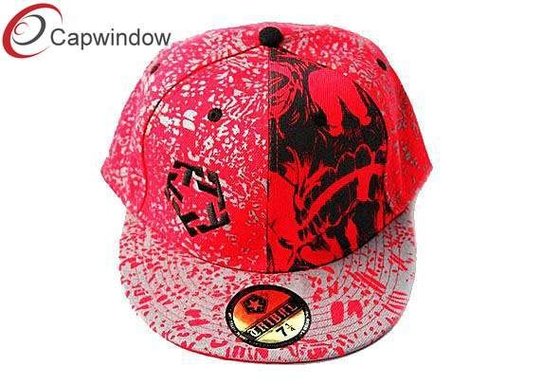 Radiant Fashion Snapback Baseball Caps Pink with Printing , Adjustable