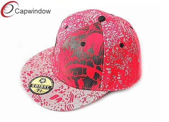 Radiant Fashion Snapback Baseball Caps Pink with Printing , Adjustable