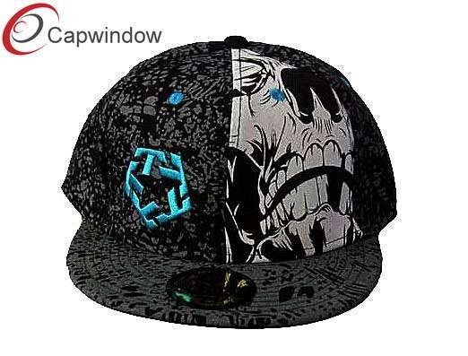 Black Cotton Snapback Baseball Caps Printing WITH reinforced sweatband