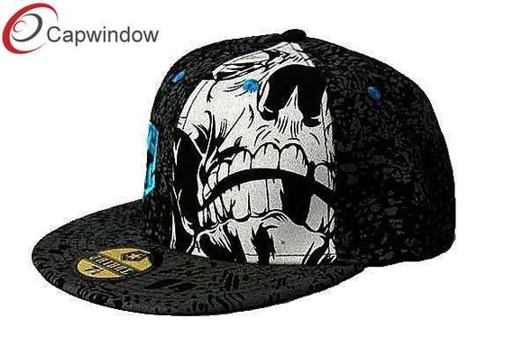 Black Cotton Snapback Baseball Caps Printing WITH reinforced sweatband