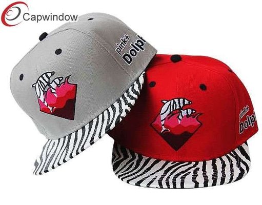 Customized Cotton Snapback Baseball Caps with Blending Fabric , personalised
