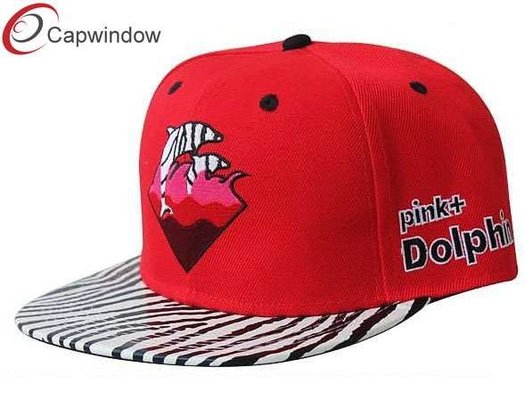 Customized Cotton Snapback Baseball Caps with Blending Fabric , personalised