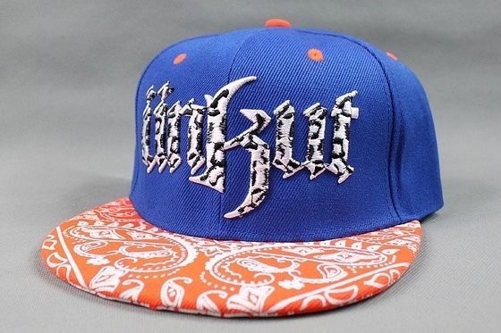 Orange Amoeba Pattern Hip Hop Baseball Caps Adjustable with Plastic Snap