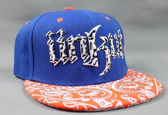 Orange Amoeba Pattern Hip Hop Baseball Caps Adjustable with Plastic Snap