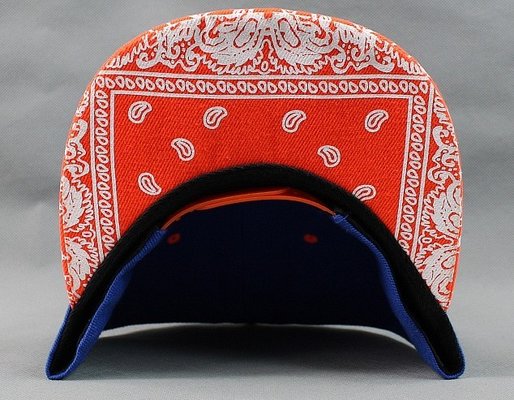 Orange Amoeba Pattern Hip Hop Baseball Caps Adjustable with Plastic Snap