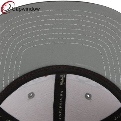 Red / Grey Adjustable Snapback Baseball Caps with Acrylic and Wool Blended