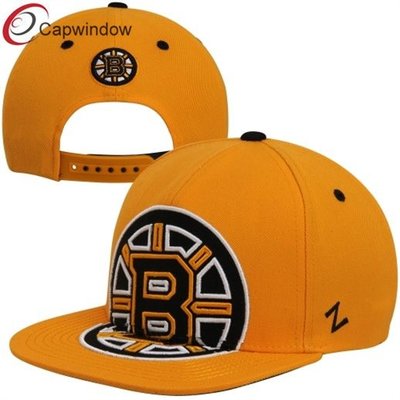 Gold Boston Bruins Snapback Baseball Caps Embroidery , youth baseball cap