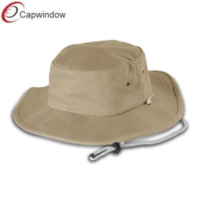 Pure colour Cotton Fisherman Bucket Hat Unconstructed with Drawstring