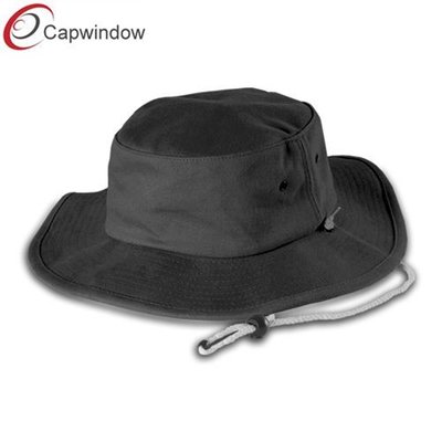 Pure colour Cotton Fisherman Bucket Hat Unconstructed with Drawstring