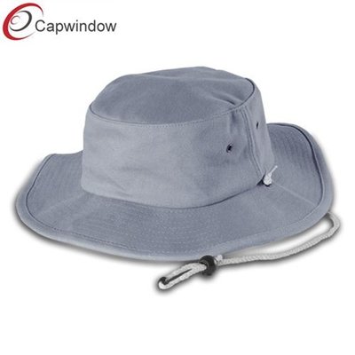 Pure colour Cotton Fisherman Bucket Hat Unconstructed with Drawstring