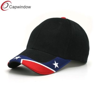 Customized Black Cotton Baseball Caps with Velcro Strap Back Closure