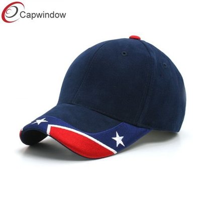 Customized Black Cotton Baseball Caps with Velcro Strap Back Closure