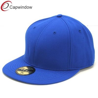 Red Fitted Baseball Hats , Six Panel Pure Wool Sticker Visor Caps