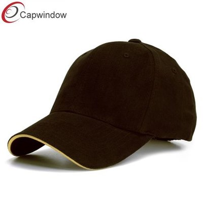 Black Red Sandwiched Fitted Baseball Hats , Structured Firm Crown