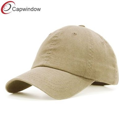 Structured Relaxed Crown Fitted Baseball Hats , Khaki Washed Style