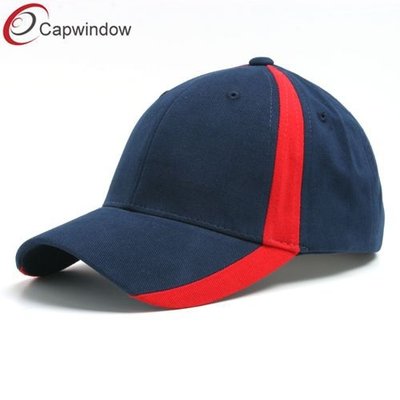 Sport Side Trimmed Fitted Baseball Hats , Velcro Closure Heavy Brushed Cotton Caps