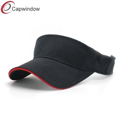 Black Sandwich Tennis Sun Visors 56cm - 60cm Deluxe Heavy Brushed Cotton
