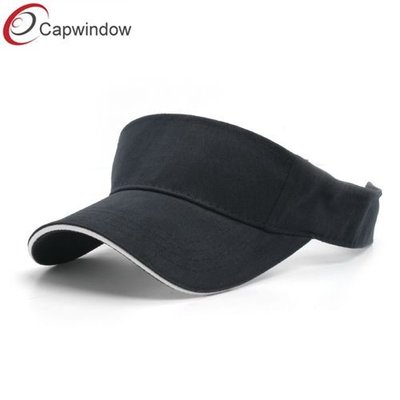 Black Sandwich Tennis Sun Visors 56cm - 60cm Deluxe Heavy Brushed Cotton