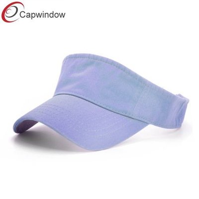 Bio Washed Chino Twill Sports Tennis Sun Visors Velcro Strap Closure