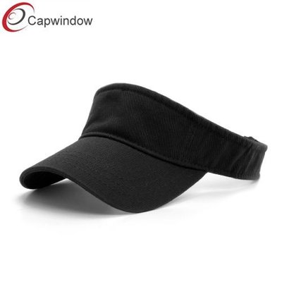 Bio Washed Chino Twill Sports Tennis Sun Visors Velcro Strap Closure