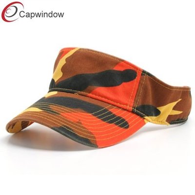 Deluxe Camouflage Sports Sun Visors Hats with Printed Chino Cotton