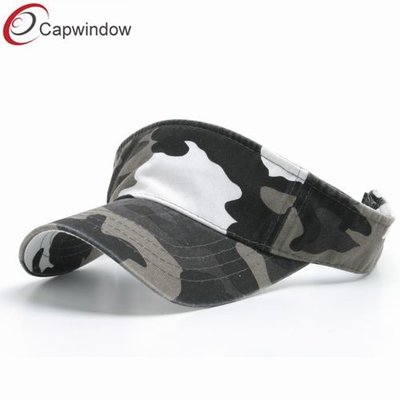 Deluxe Camouflage Sports Sun Visors Hats with Printed Chino Cotton