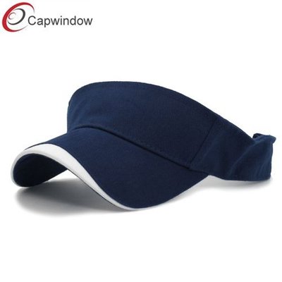 Red Concave Trim Tennis Sun Visors Heavy Brushed Cotton for Unisex