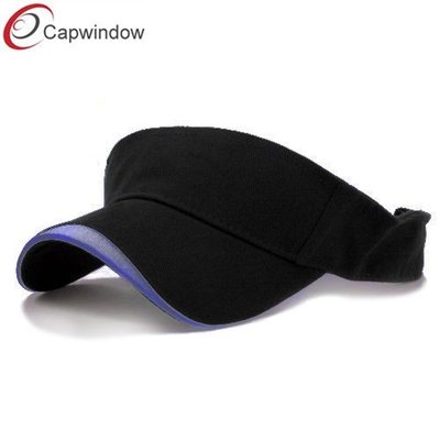Red Concave Trim Tennis Sun Visors Heavy Brushed Cotton for Unisex