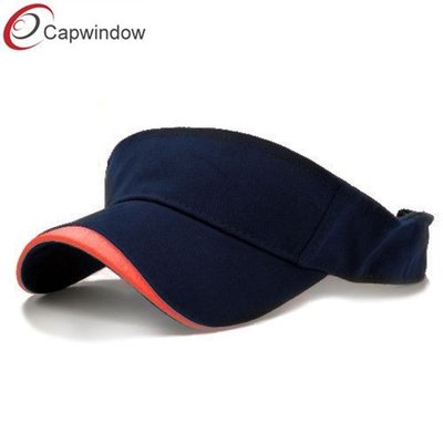 Red Concave Trim Tennis Sun Visors Heavy Brushed Cotton for Unisex