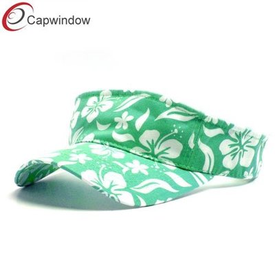 Hawaiian Tennis Sun Visors Nice Printing Flowers , Chino Cotton Twill