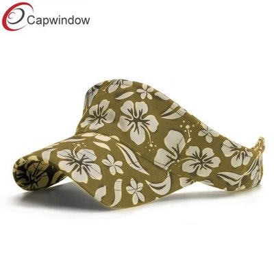 Hawaiian Tennis Sun Visors Nice Printing Flowers , Chino Cotton Twill