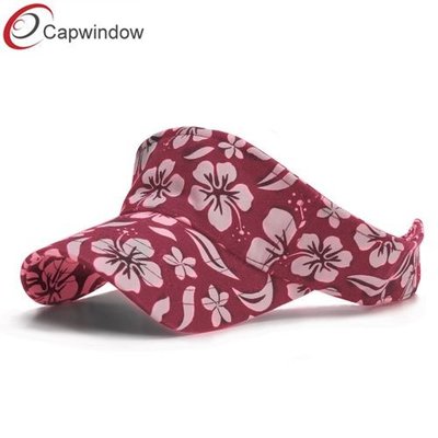 Hawaiian Tennis Sun Visors Nice Printing Flowers , Chino Cotton Twill