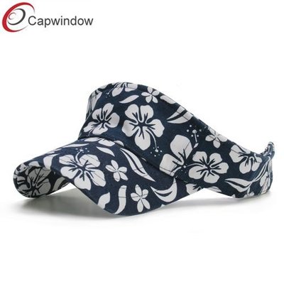 Hawaiian Tennis Sun Visors Nice Printing Flowers , Chino Cotton Twill