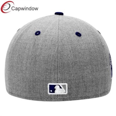 Grey LA Doogers Sports Flat Brim Baseball Hats with Wool and Acrylic