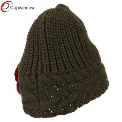 Flower Short Acrylic ski Winter Hats Soft Hand Wash for Women