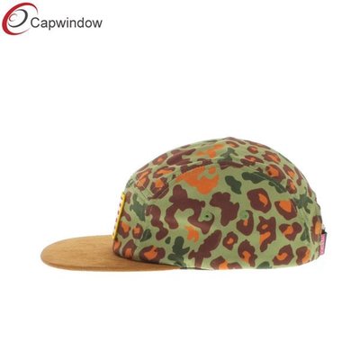 Tan Self Fabric Strap 5 Panel Camper Cap , Pattersob 5 Panel Strapback Hat