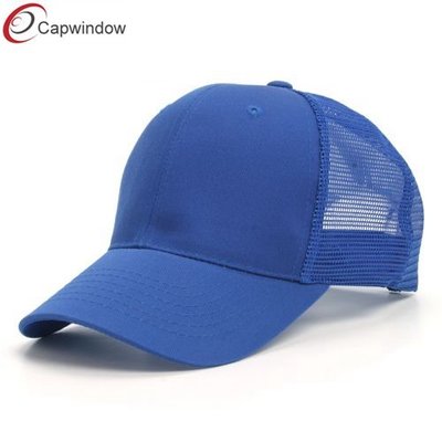 Six Panel Promotional Trucker Mesh Cap Cotton and Polyester Mesh / Plastic Closure