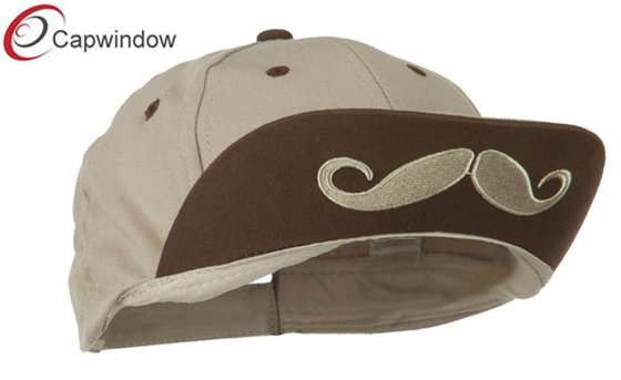 Beige Mustache 6 Panel Cotton Baseball Caps for Adult and Unisex