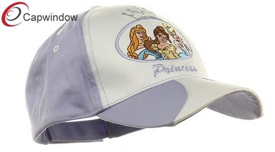 White Purple Princess Girl Cotton Baseball Caps for Children