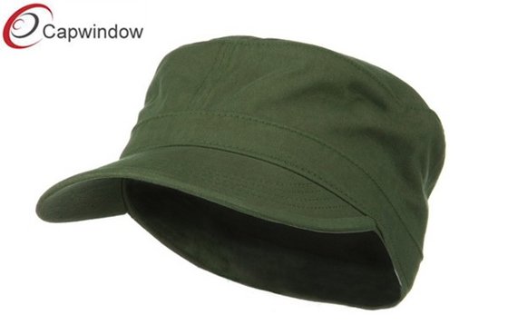 Olive Cotton Fitted Army Baseball Hats with Curved Bill , Hand Wash Only