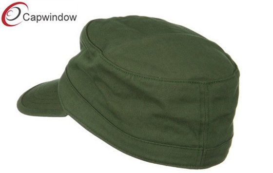 Olive Cotton Fitted Army Baseball Hats with Curved Bill , Hand Wash Only
