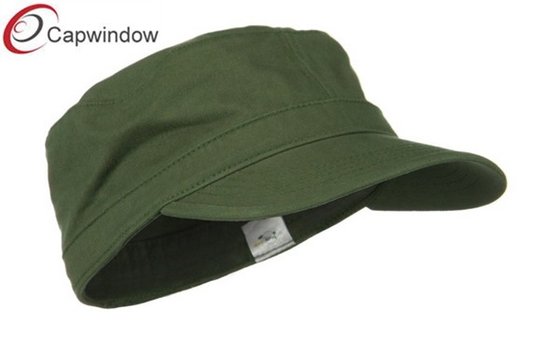 Olive Cotton Fitted Army Baseball Hats with Curved Bill , Hand Wash Only