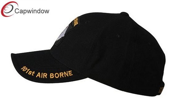 Black 101st AIRBORNE Military Baseball Hats , Pure Acrylic Curved Bill Army Baseball Caps
