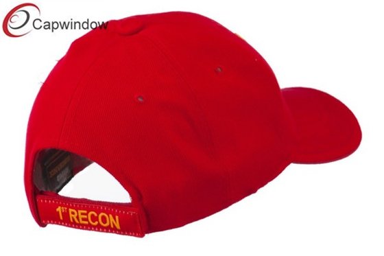 Red FIRST RECON Embroidered Military Baseball Hats with Velcro