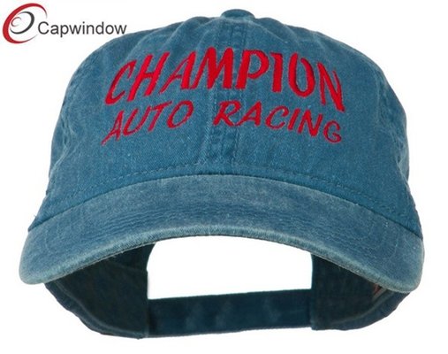 Navy Champion Auto Racing Embroidered Washed Baseball Caps with Cotton