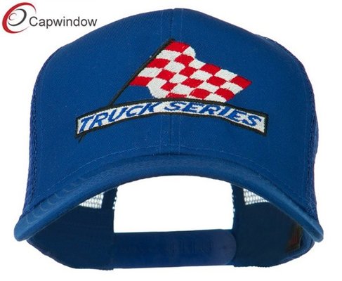 Royal Flag Embroidered Racing Baseball Caps , Trucker Mesh Cap