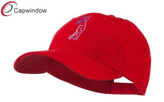 Red Female Golfer Outline Embroidered Cap / Golf Baseball Hats