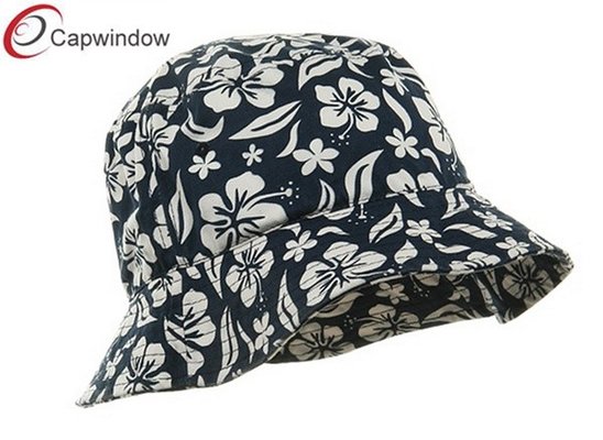 Blue New Hawaiian Pattern Fisherman Bucket Hat with Pure Cotton Fabric